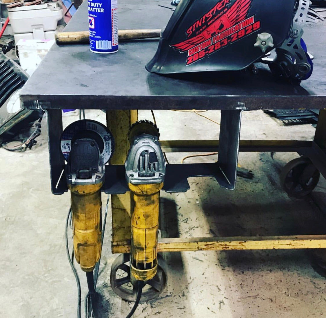 Under Table Grinder Hanger – Sinister Fab Worx